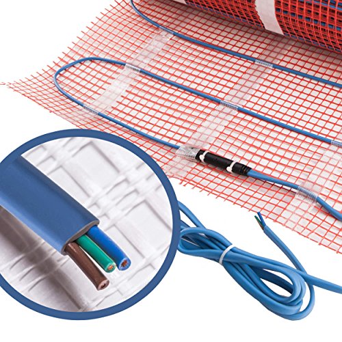 VILSTEIN© Elektrische Fußbodenheizung (6m² - 12m lang / 0,5m breit) Elektro Fußboden-Heizmatte ...